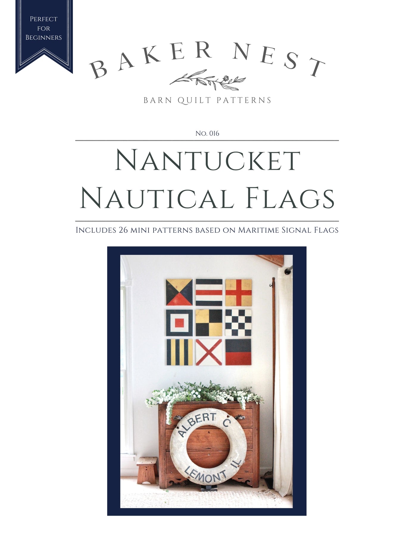 Nantucket Nautical Flags Barn Quilt Pattern – Baker Nest